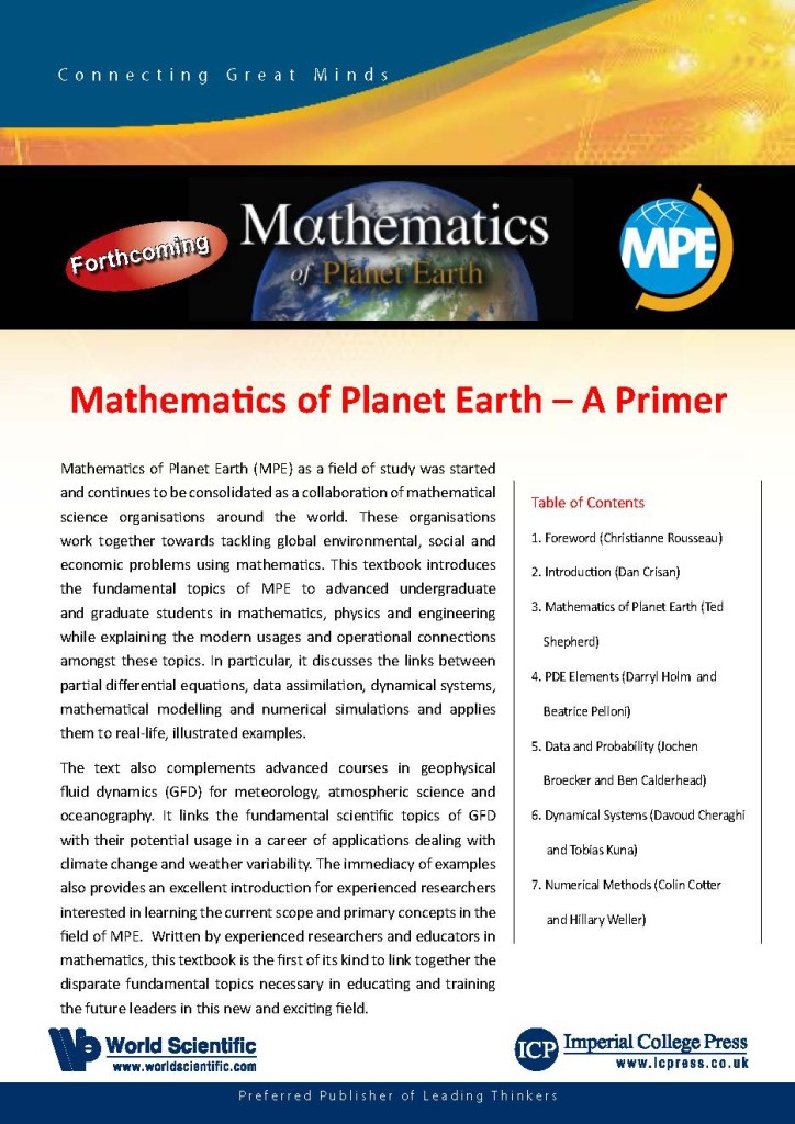 Mathematics of Planet Earth – A Primer | Mathematics of Planet Earth